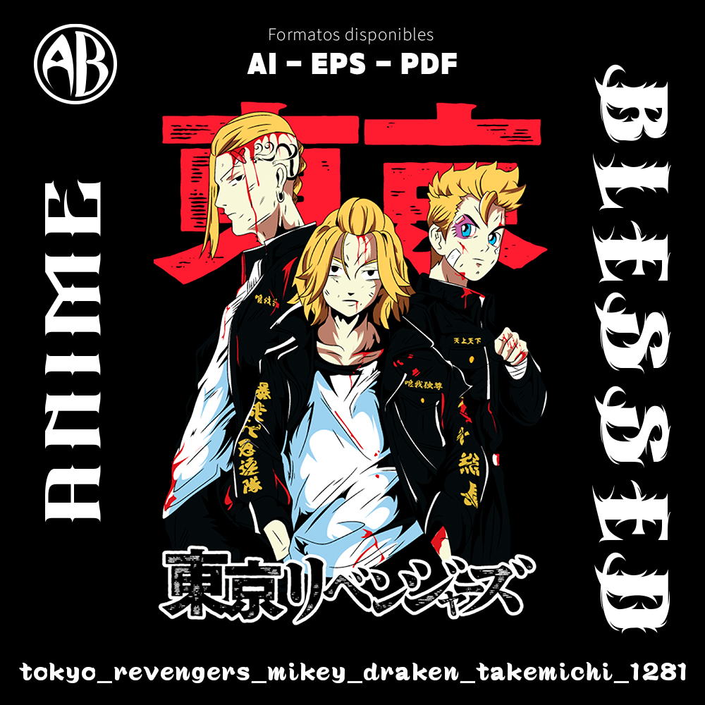 Tokyo Revengers - Mikey Draken Takemichi-Vector - SKU1281 - Anime Blessed