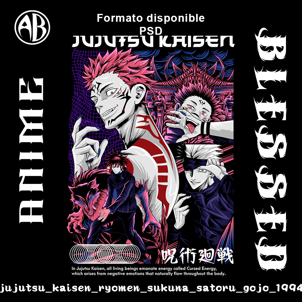 Jujutsu Kaisen - Ryomen Sukuna Satoru Gojo-PSD - SKU1994 - Anime Blessed